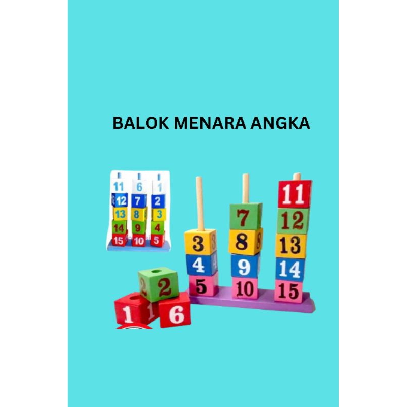Jual Mainan Edukasi Anak / Alat Peraga/susun Balok Angka Dari Kayu ...