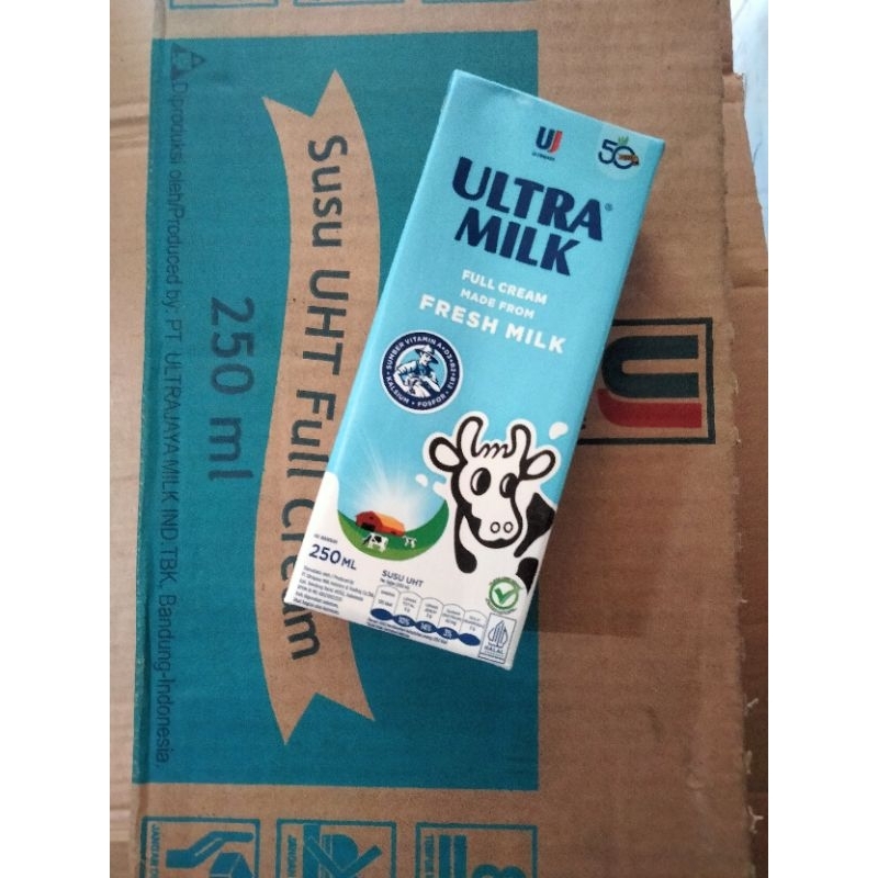 Jual Susu Ultramilk Full Cream Fresh Milk 250 ml (1Kanton isi 24 Pcs) | Shopee Indonesia