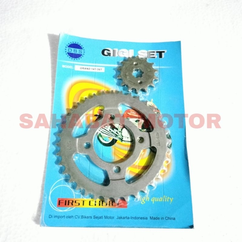 Jual Gear Gir Set Depan Belakang Grand Astrea Prima Ukuran Standar 14T ...