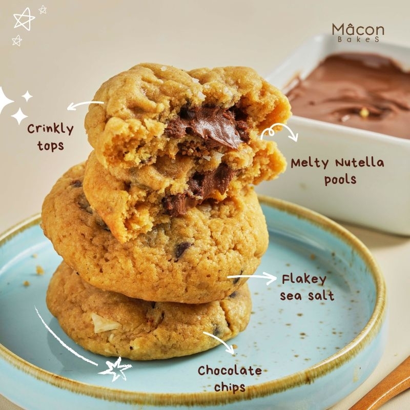 Jual Nutella Sea Salt Bundle of 2 Premium soft baked cookies | Shopee ...