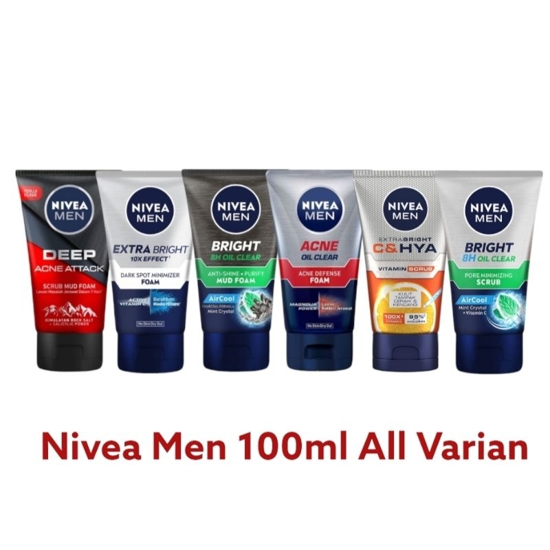 Jual Nivea MEN 100ML All Varian (sabun pembersih wajah untuk pria ...