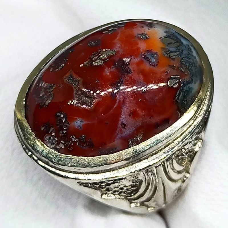 Jual Cincin batu akik asli badar perak beku top hq natural (asli alam ...