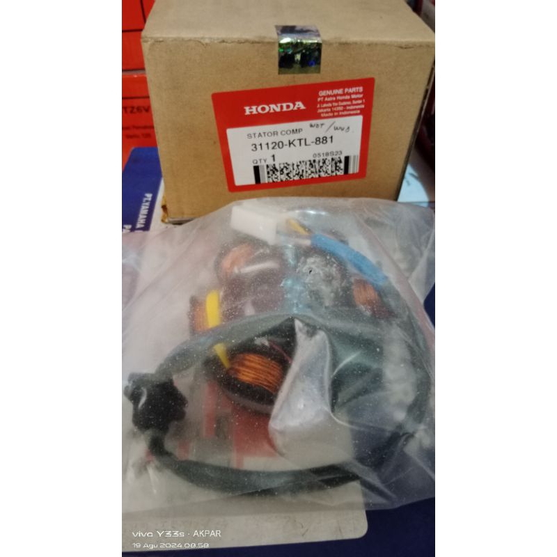Jual 31120-KTL-881 SPUL SPOOL SPOL STATOR COMP SUPRA FIT LAMA FIT NEW REVO 100 LEGENDA 100 ...