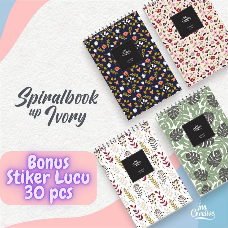 Jual Ina Creative Buku Notebook Catatan Spiral Atas Isi 50 Lembar Diary ...