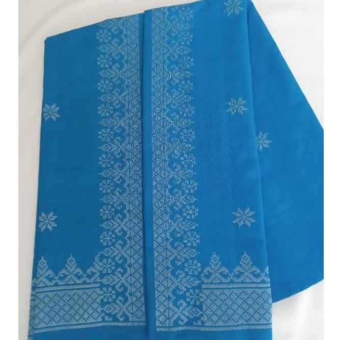 Jual Kain Tenun Songket Melayu Riau Asli Katun Kristal Perak Silver ...