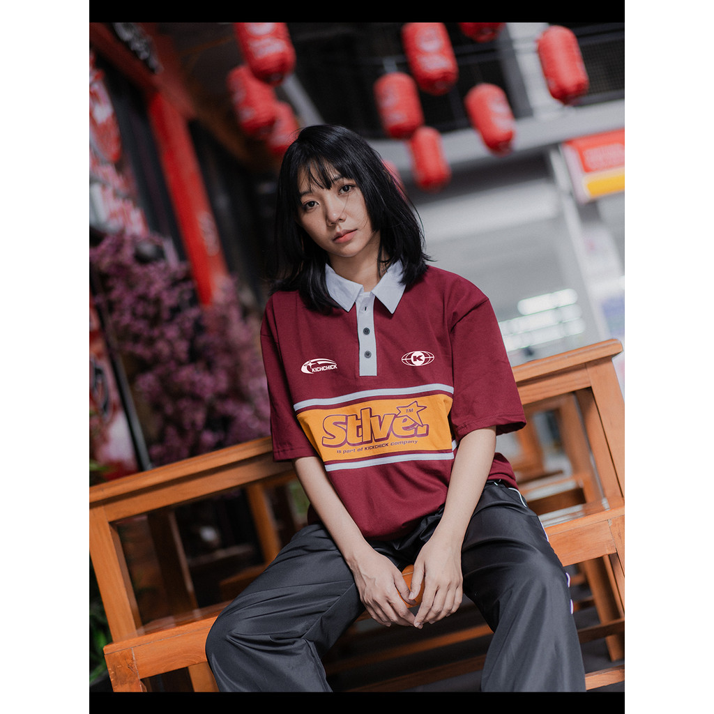 Jual Kickchick Polo Rugby Shirt Company Maroon & Navy | Baju berkerah ...