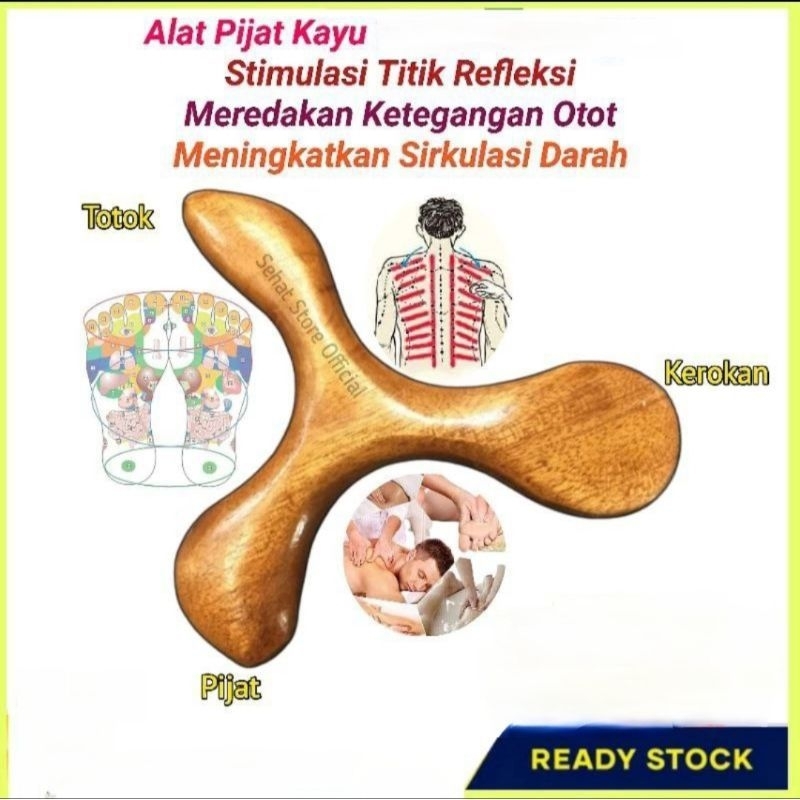 Jual ALAT TERAPI PIJAT KAYU SEGITIGA TRADISIONAL KESEHATAN KEROKAN/REFLEKSI AKUPUNTUR AKUPRESUR ...