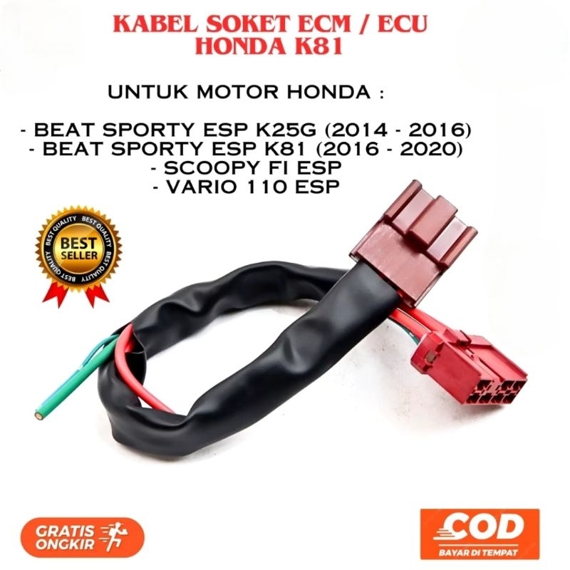 Jual Soket Kabel ACG ECM ECU Beat FI Beat Pop Scoopy ESP Kualitas Bagus ...