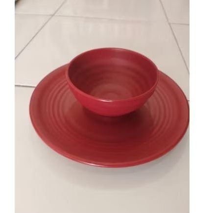 Jual Satu set piring + mangkok bulat tembikar | Shopee Indonesia
