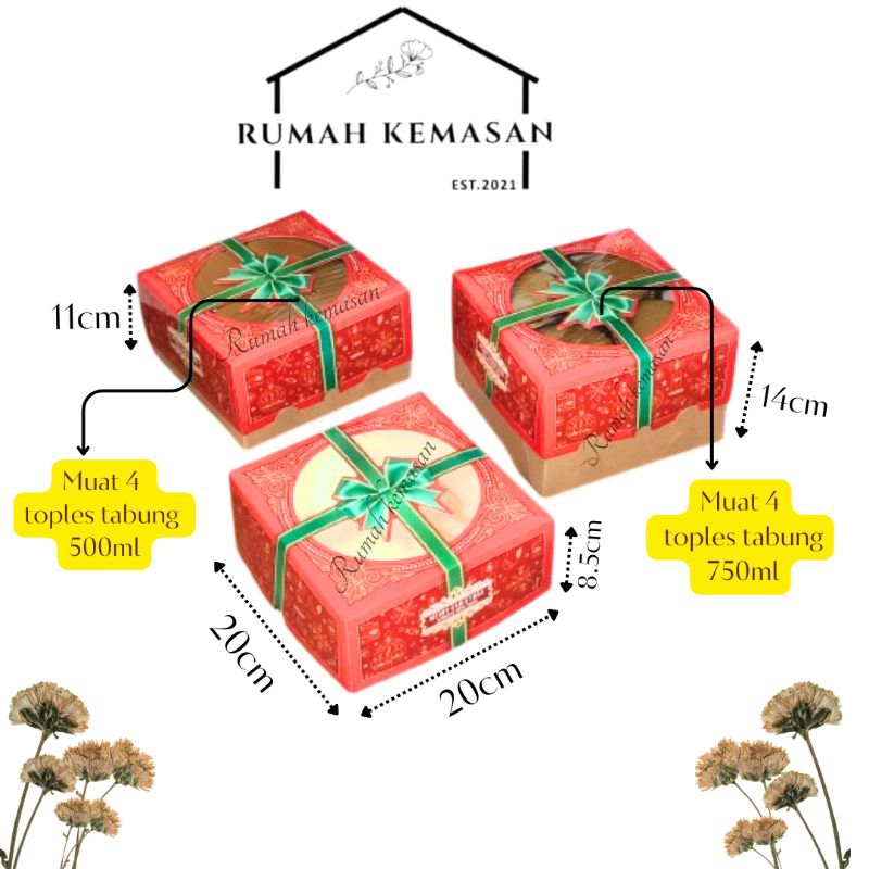 Jual Box Natal bisa muat toples 500ml dan 750ml | Shopee Indonesia