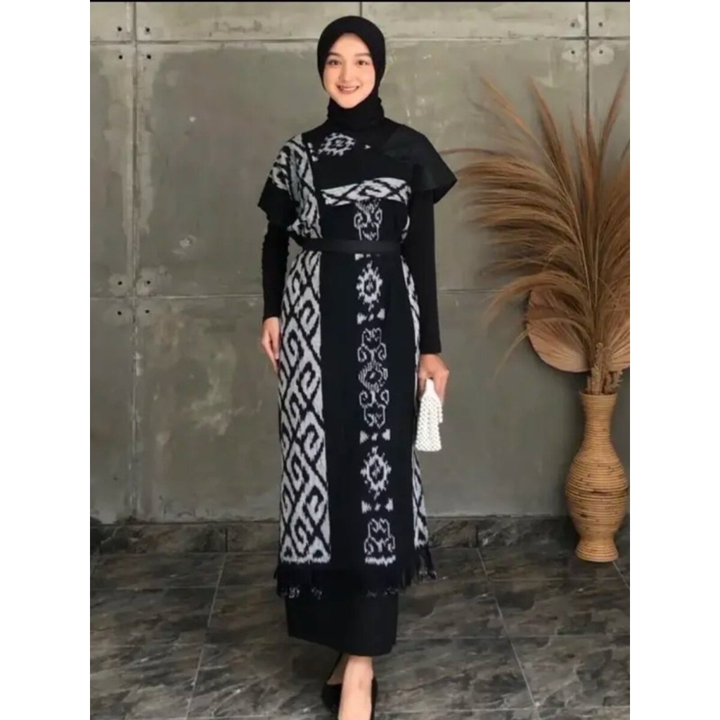 Jual Dress Tenun Kondangan Prewedding Aurora - Ivory - Clara - Gamiss ...