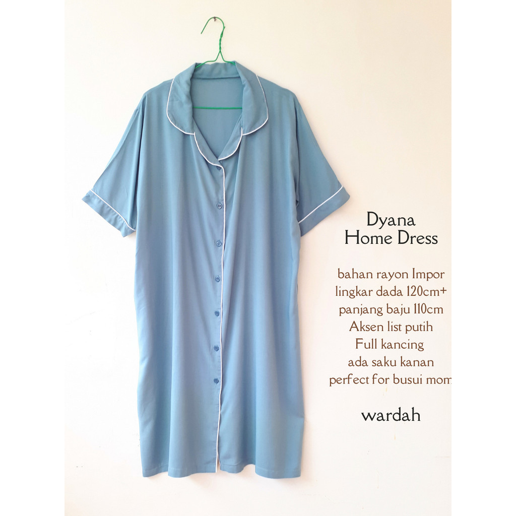Jual DYANA Home Dress Daster Piyama Kancing Premium Busui Friendly ...