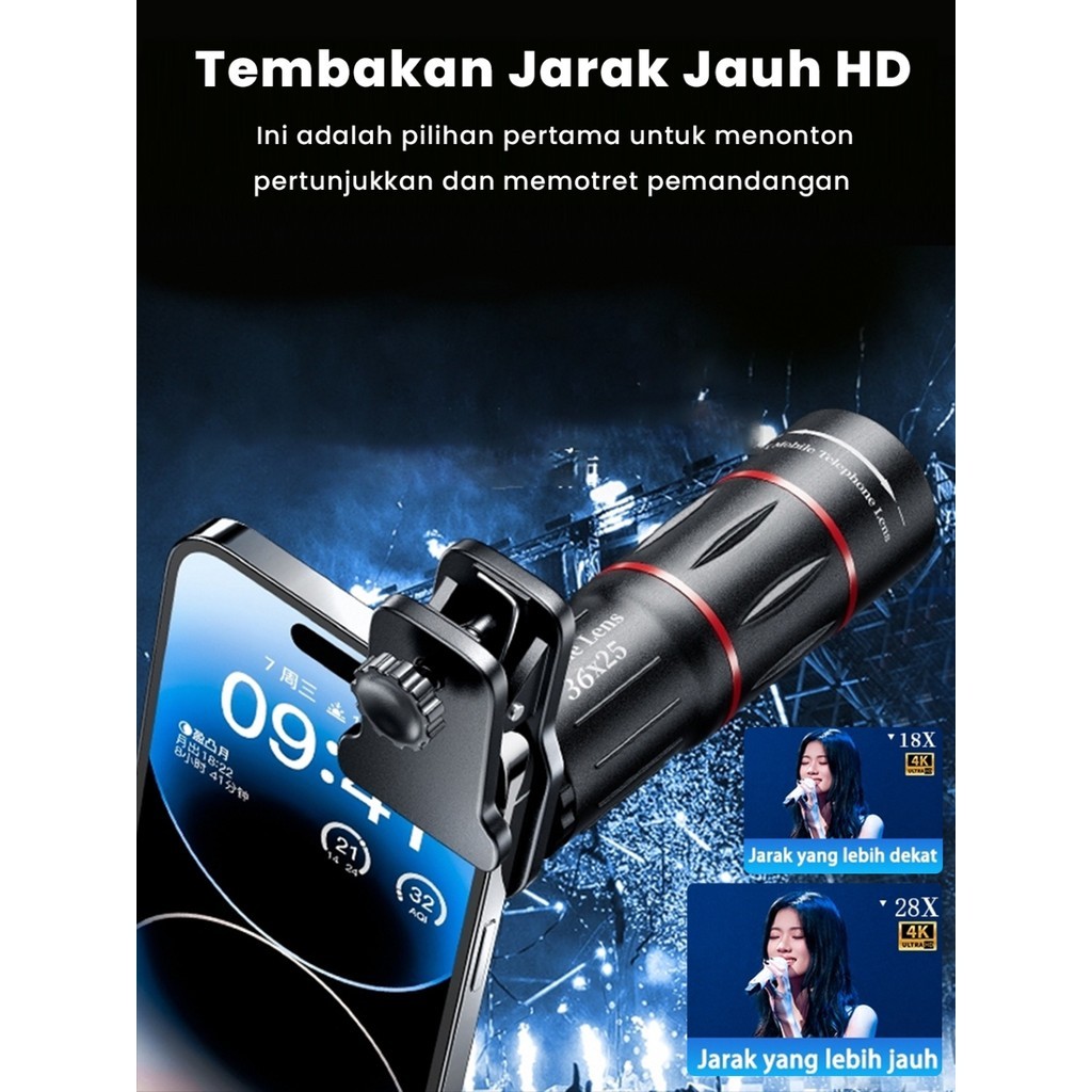 Jual Pandang Lensa Kamera Hp Apexel 18x/28x/36x/60x Zoom Paduan Lensa ...