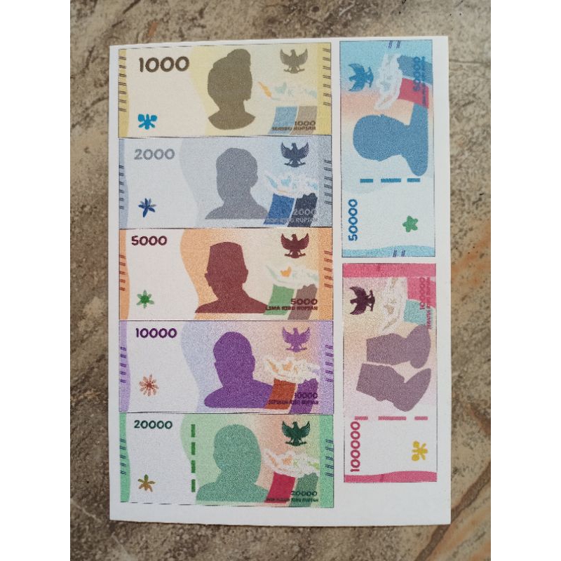 Jual Stiker Replika Uang Rupiah Ukuran 1 Lembar A6 | Shopee Indonesia