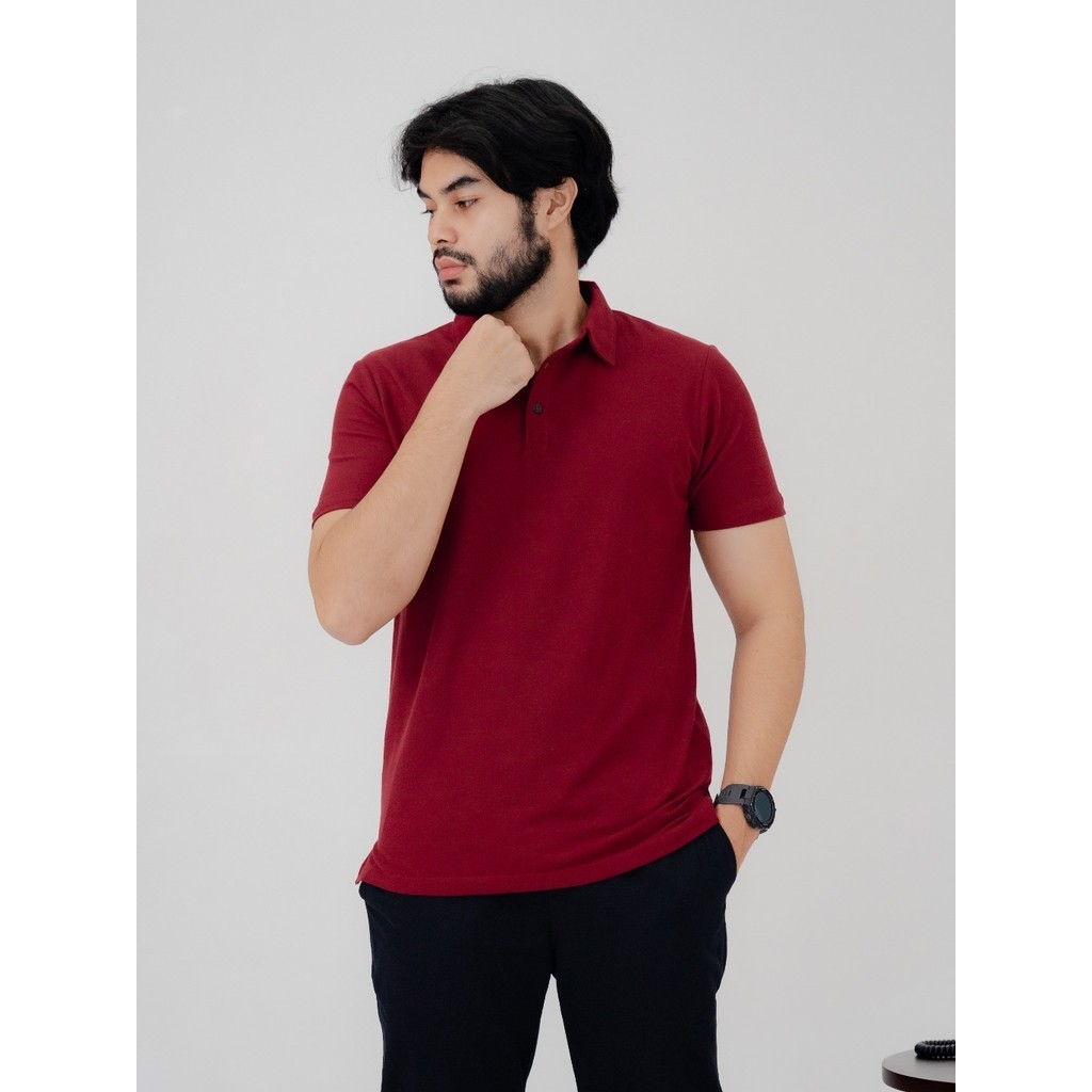 Jual Hey Man Polo Comfy - Burgundy | Shopee Indonesia