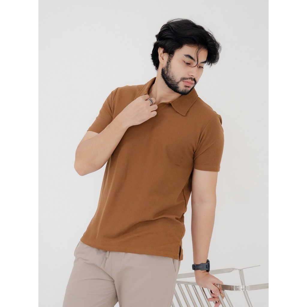 Jual Hey Man Kemeja Polo Buttonless - Toffe | Shopee Indonesia