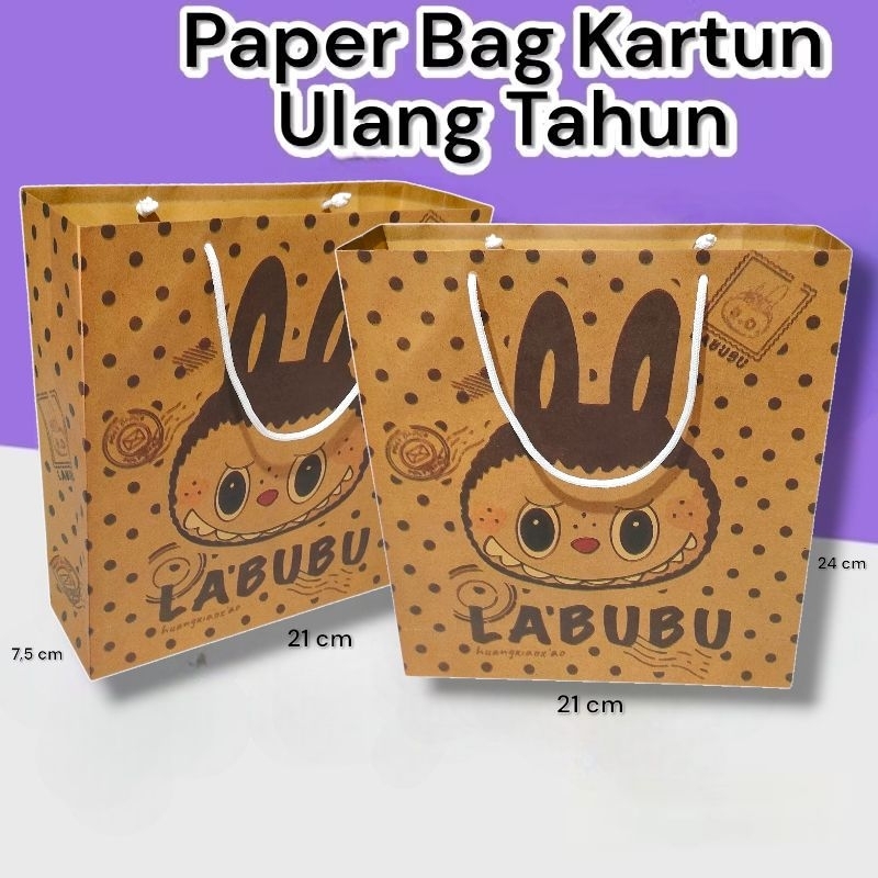 Jual Paper Bag Kado Labubu Lusinan Isi 12 pcs Ukuran 21×7×24 cm ...