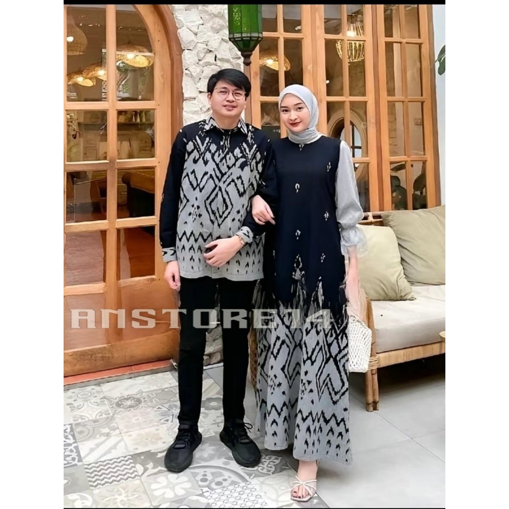 Jual ANSTORE14 - BAJU COUPLE TENUN RUBY GAMIS KONDANGAN PREWEDDING ...