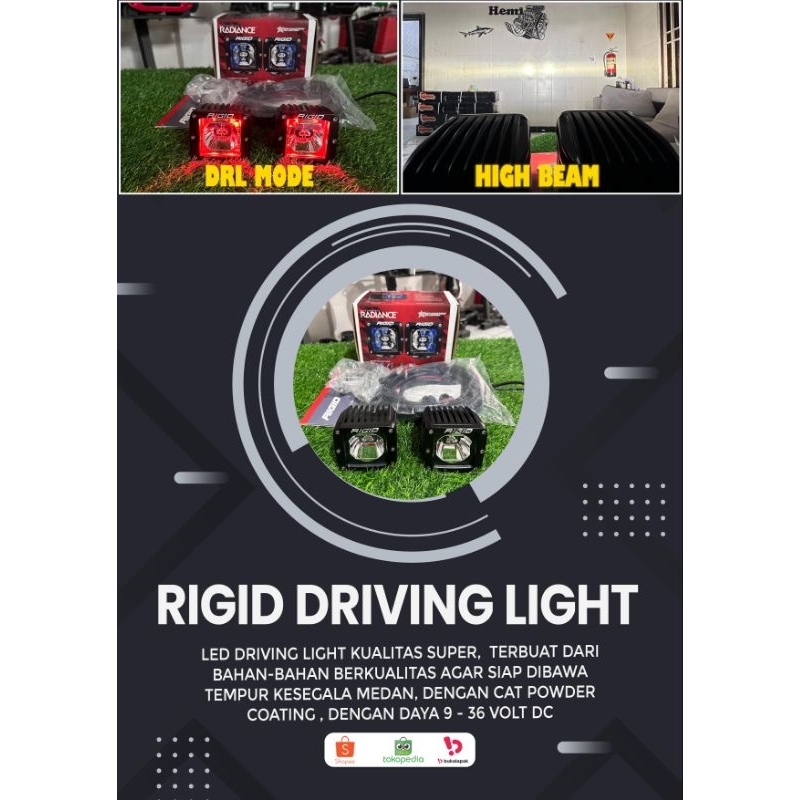 Jual Led Light Bar Rigid Industries Radiance Pod 3" Position Light Red ...