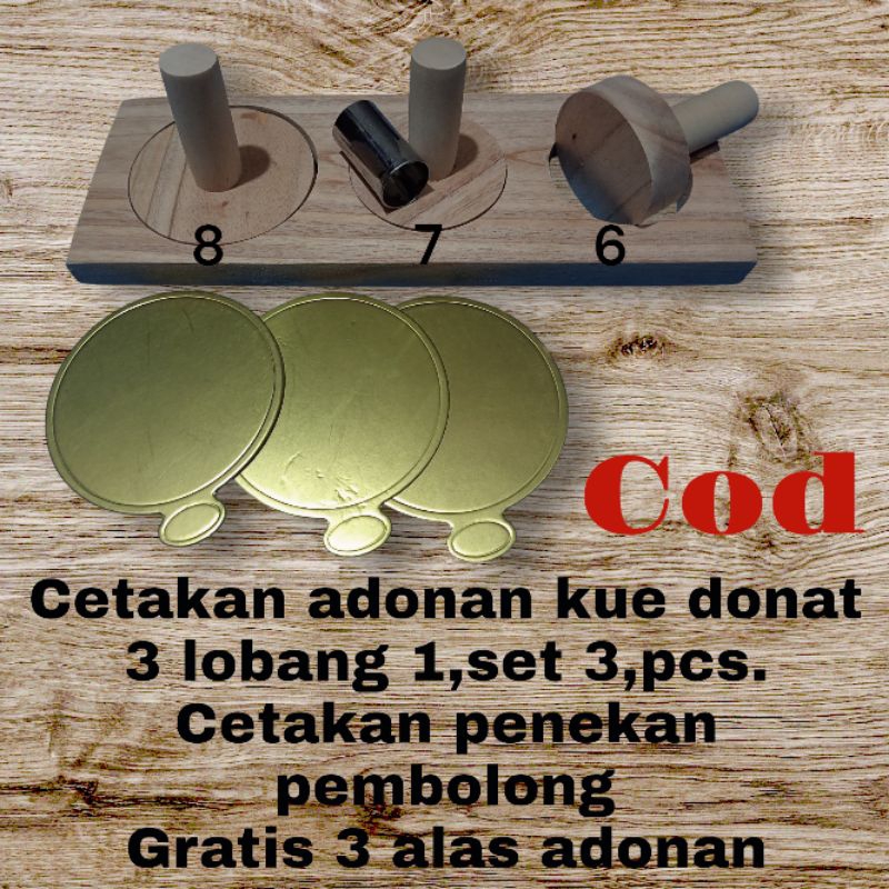 Jual Cetakan Donat 3 Ukuran,CETAKAN,PENEKAN ADONAN DONAT,GRATIS 1 ...
