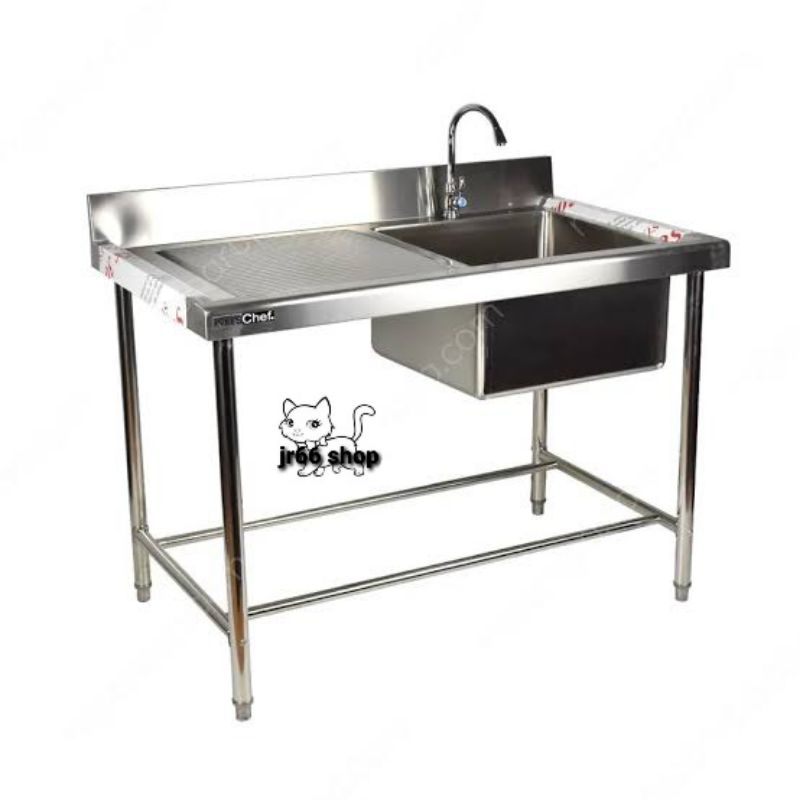 Jual Meja sink wastafel stainless 304/ wastafel stainless uk 120x65x85 ...