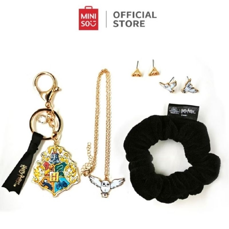 Jual Miniso x Harry Potter Accessories Set Jewellery Wanita Hair Tie Keychain Charm Hogwarts ...