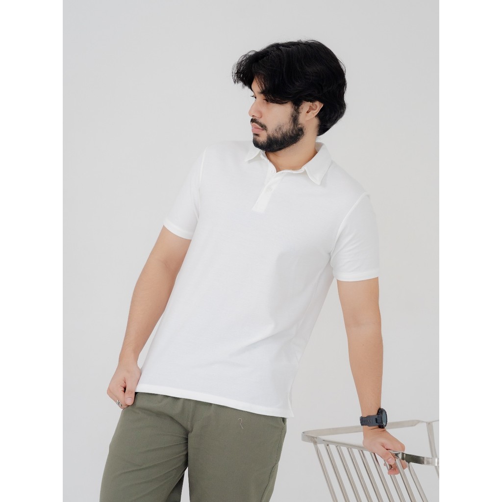 Jual Hey Man Polo Comfy - White | Shopee Indonesia