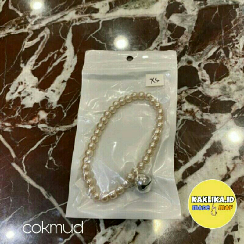 Jual Kalung Kucing warna coklat muda nama | Kalung Hewan Mutiara Nama ...