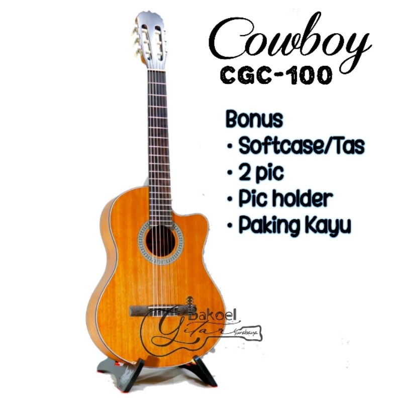 Jual Gitar Cowboy cgc-100 ns/ns klasik nylon original paking kayu dan Custom Laser ukir | Shopee ...