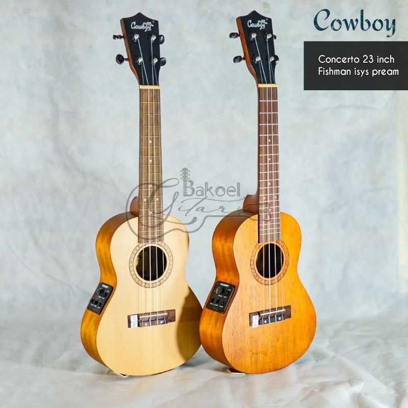 Jual Ukuelele COWBOY concert 23 inc kayu setara solid elektrik preamp ...