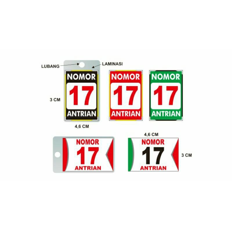 Jual Nomor Antrian isi 1-100 ukuran 3x4,6 cm. Bahan Art Paper dengan ...