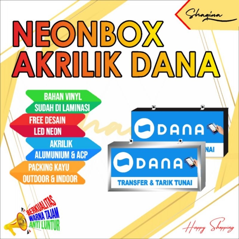 Jual NEON BOX DANA AKRILIK UKURAN 20X40 ( BISA CUSTOM NAMA TOKO ) | Shopee Indonesia