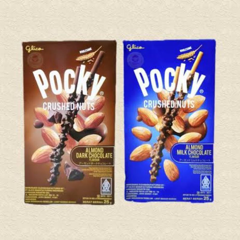 Jual Pocky Crushed Nuts Biskuit Stik Almond Dark Cokelat 25g dan Almond ...