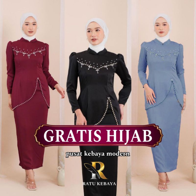 Jual (ADA JUMBO) ONESET FELICIA BAJU KURUNG MELAYU DRES PESTA BAJU LAMARAN WISUDA TUNAGAN ...