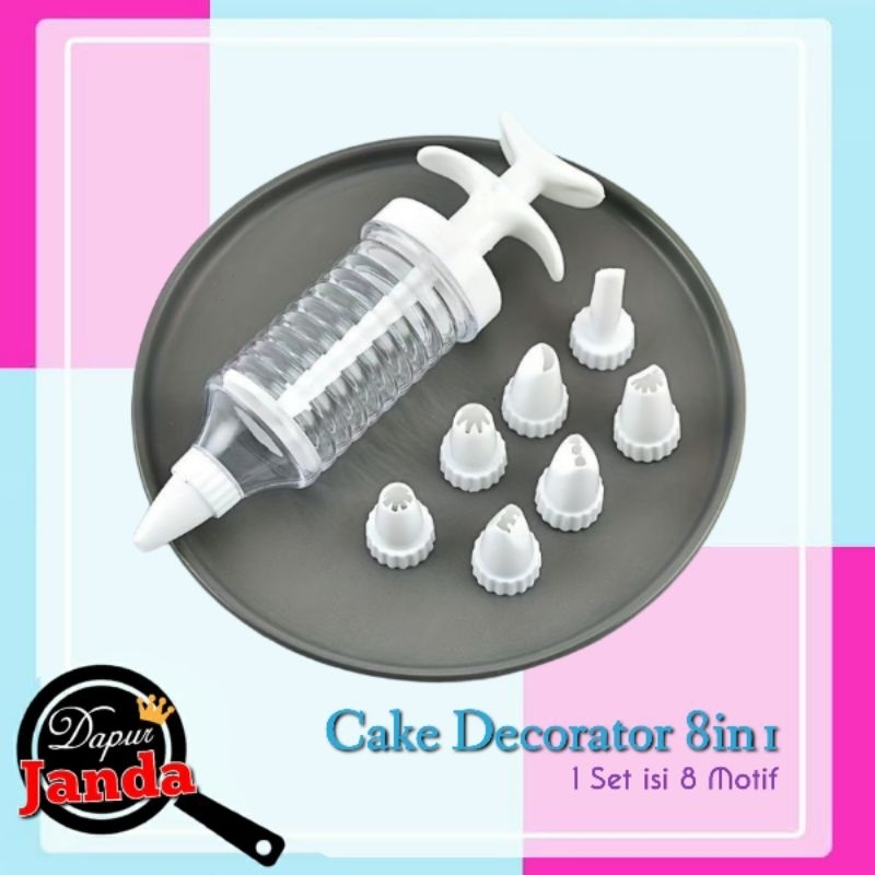 Jual Alat Dekorasi Kue 8in1 / Alat Penghias Kue / Cake Decorator baking ...