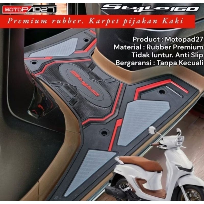 Jual Pijakan Alas Kaki Karpet Honda Stylo 160 bahan karet premium Produk Motopad | Shopee Indonesia