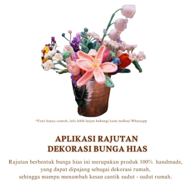Jual BUNGA APLIKASI RAJUTAN HANDMADE | Shopee Indonesia