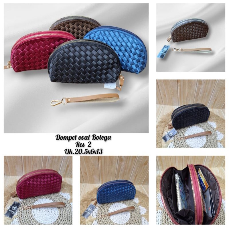 Jual Dompet oval anyam 2 ruang 2 resleting | Shopee Indonesia
