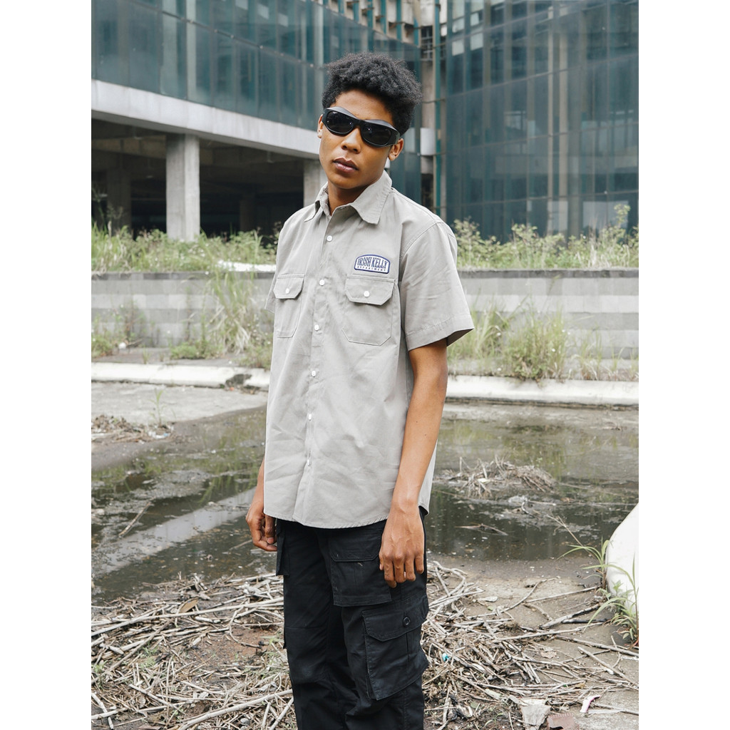 Jual IRISH KELLY Workshirt Never Ending Premium Cotton Lake Stone 185 ...