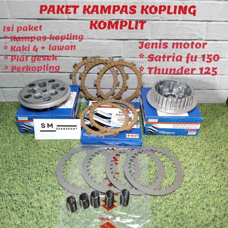 Jual paketan kampas kopling komplit suzuki satria fu 150 old new, thunder 125 ( kampas kopling ...