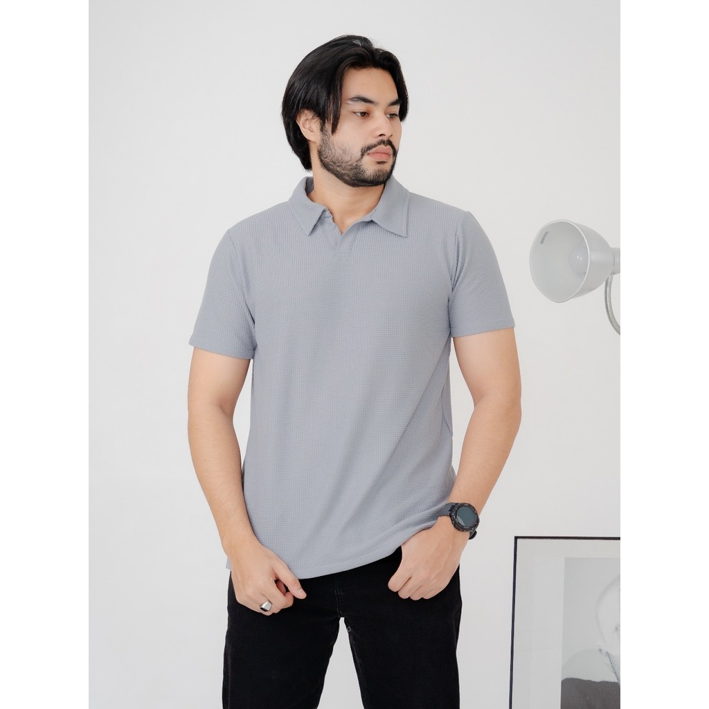Jual Hey Man Polo Knit Waffle Tanpa Kancing | Shopee Indonesia