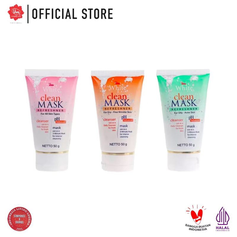 Jual VIVA WHITE CLEAN & MASK 50 gr | Shopee Indonesia