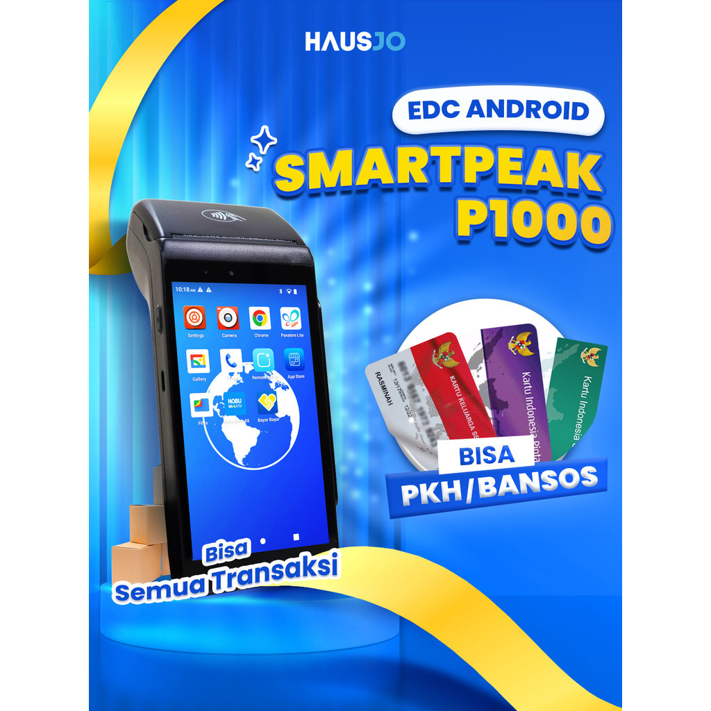 Jual Mesin Android SmartPeak P1000 - Mendukung Transaksi PKH dan Bansos ...