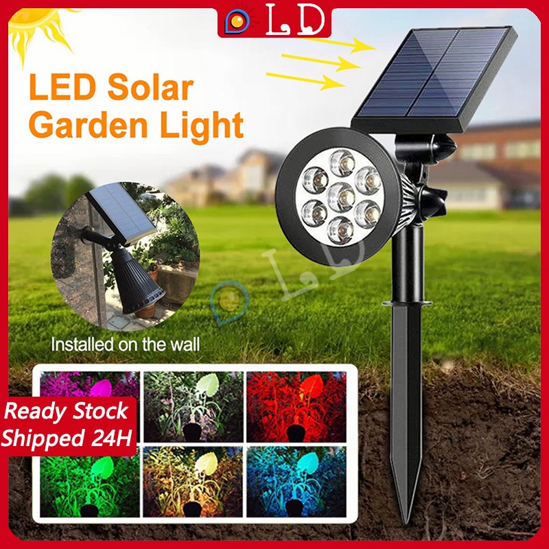 Jual Lampu Taman Tenaga Surya 7 LED Warna Warni Solar Cell Panel Lampu ...