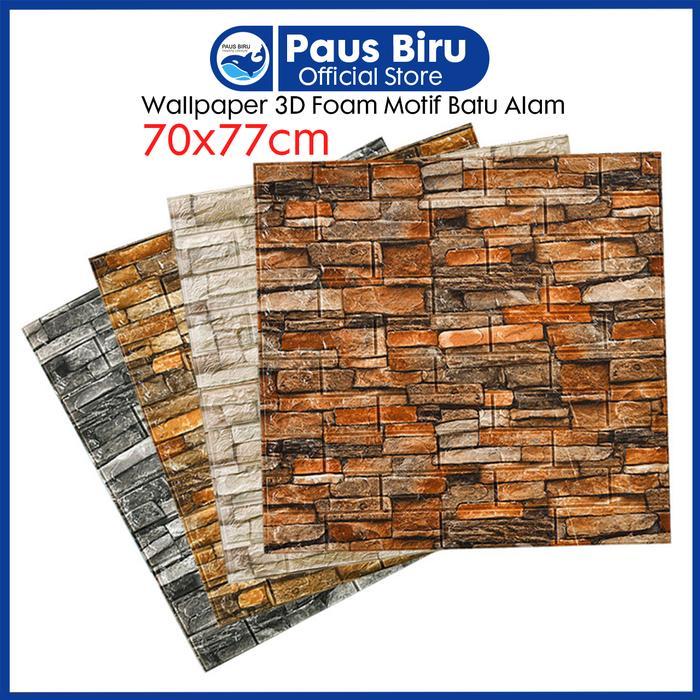 Jual Wallpaper Dinding 3D Batu Alam / wallpaper 3D Foam 77x70cm tebal 3 ...