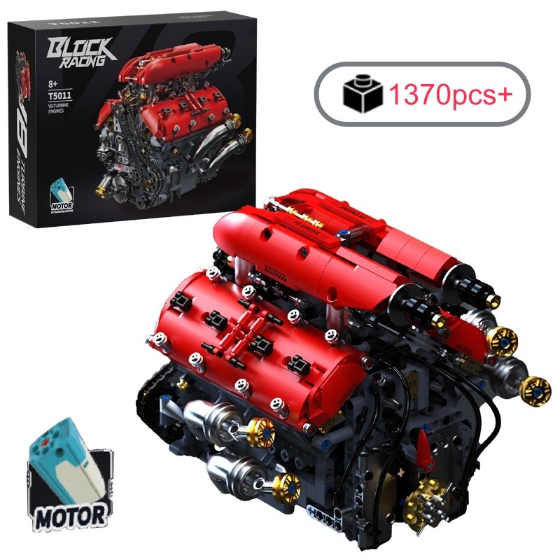 Jual Technical V8 Engine Model Building Blocks Set with Electric Motor ...