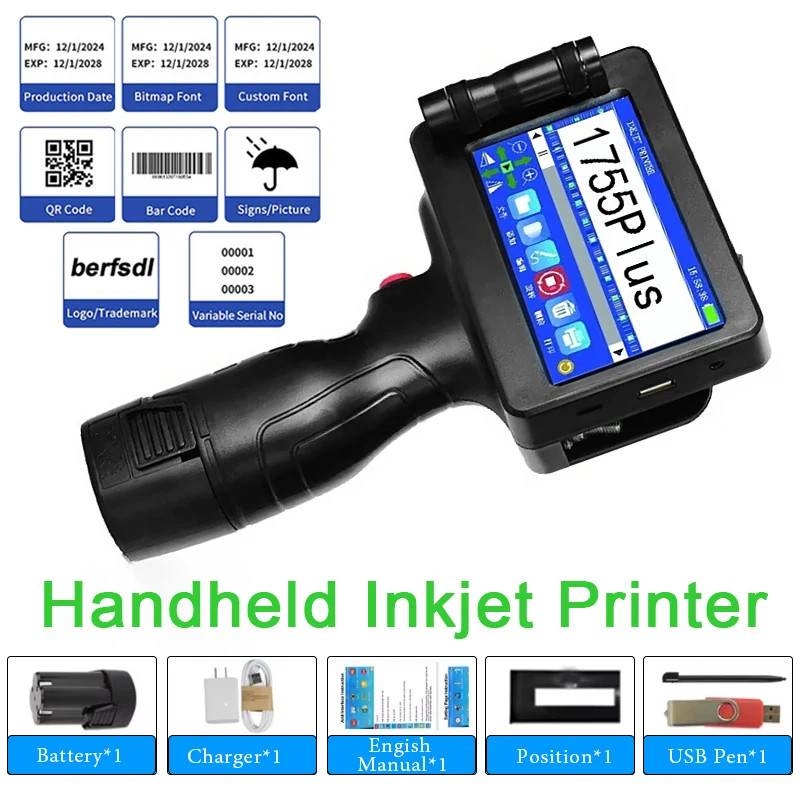 Jual Portable Handheld Inkjet Printer Date Number Expiry Date Logo QR ...