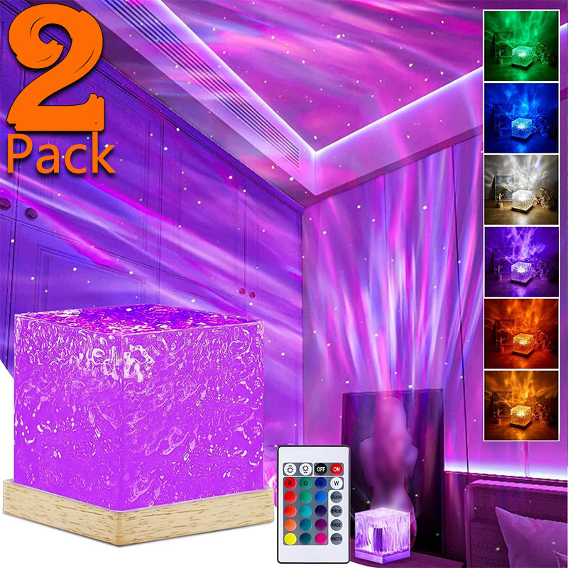 Jual Ocean Wave Projector Light, 16-Color Luminorthe Cube Lamp, 3D ...