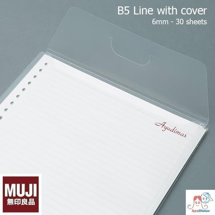 Jual MUJI - Loose Leaf Paper B5 Line / Ruled 6mm WITH COVER - kertas ...