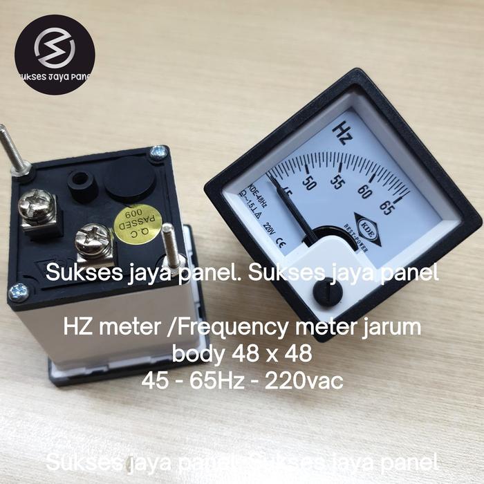 Jual Hz Meter Frequency Meter Jarum 45-65Hz 220Vac. Ukuran 48X48Mm ...